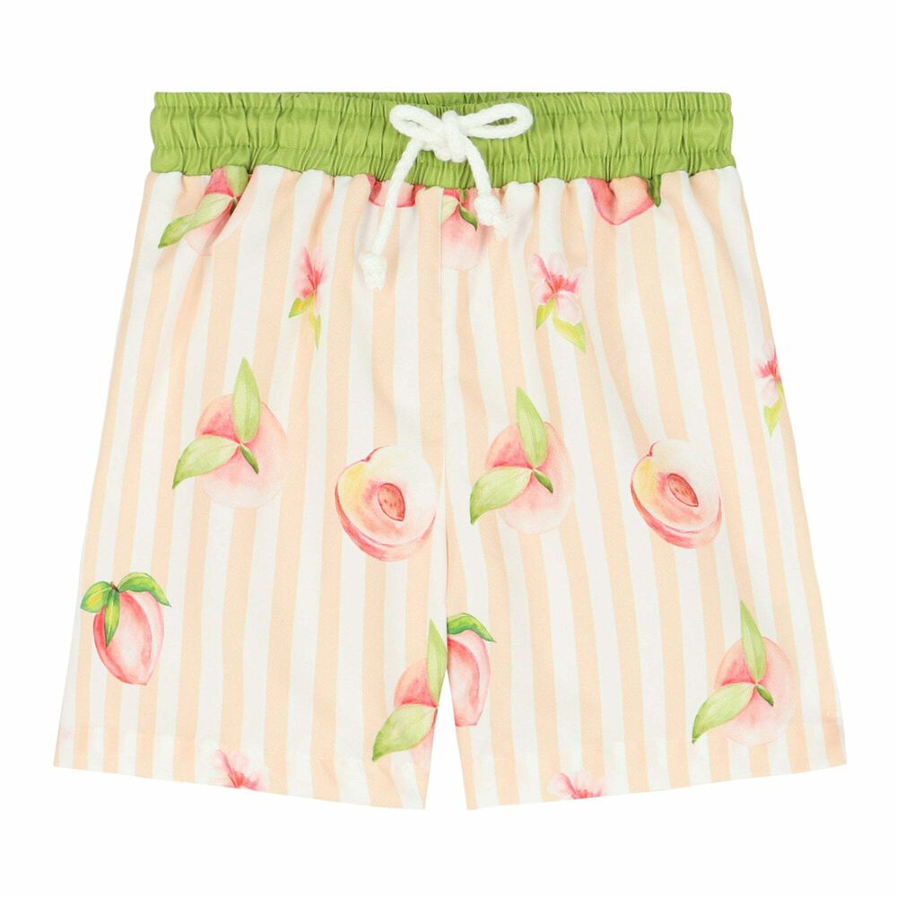 Meia Pata Boys Green, White & Beige Swim Shorts | Junior Couture