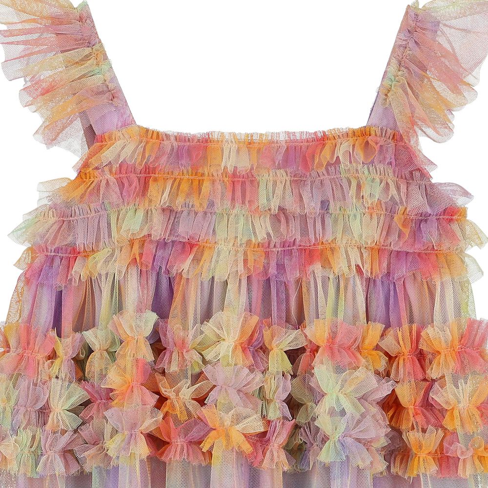 Raspberry Plum Girls Multi-Coloured Tulle Ruffle Tie-Dye Dress | Junior ...