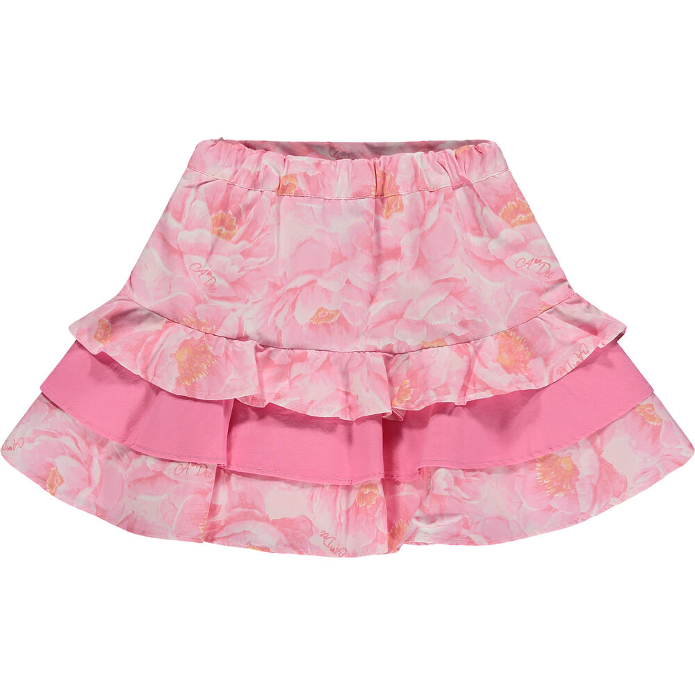 A Dee Girls Pink Floral Skirt Set | Junior Couture