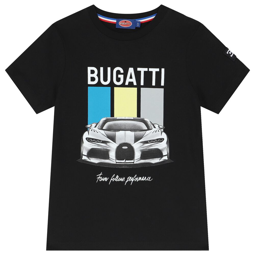 Bugatti Junior Boys Black Logo T-Shirt | Junior Couture