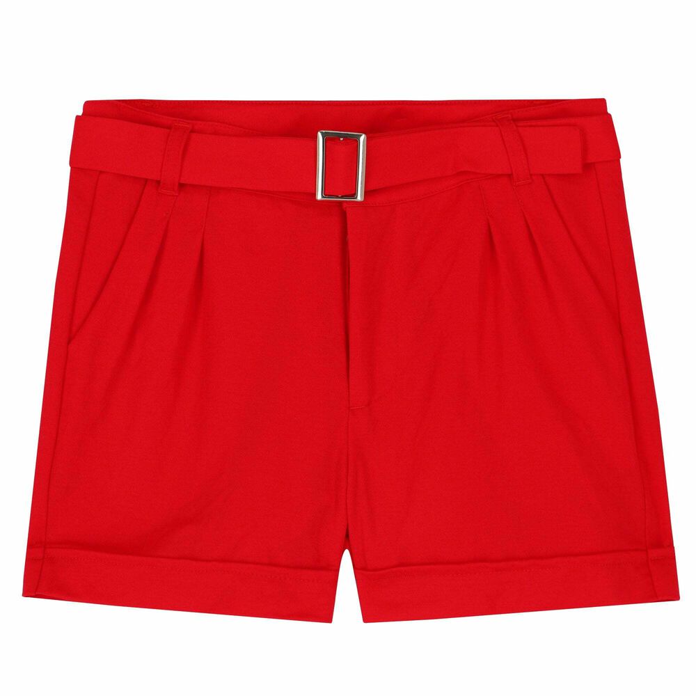 Fun & Fun Girls Red Shorts With Belt | Junior Couture
