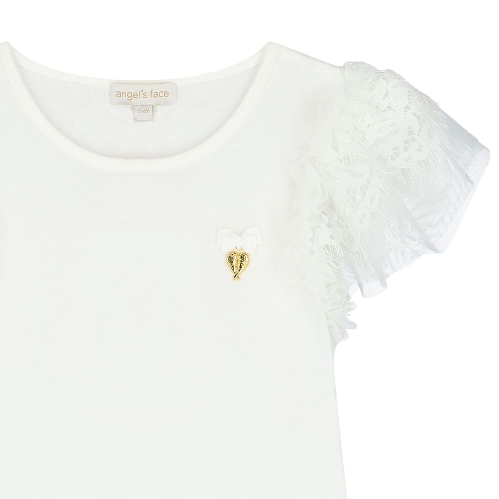 Angel's Face Girls White Lace Top | Junior Couture USA