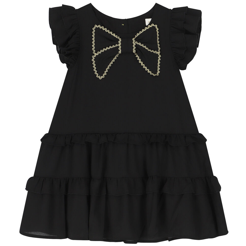 Angel's Face Girls Black Bow Dress | Junior Couture Bahrain