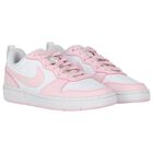 Nike Girls White & Pink Nike Court Borough Low Trainers | Junior Couture