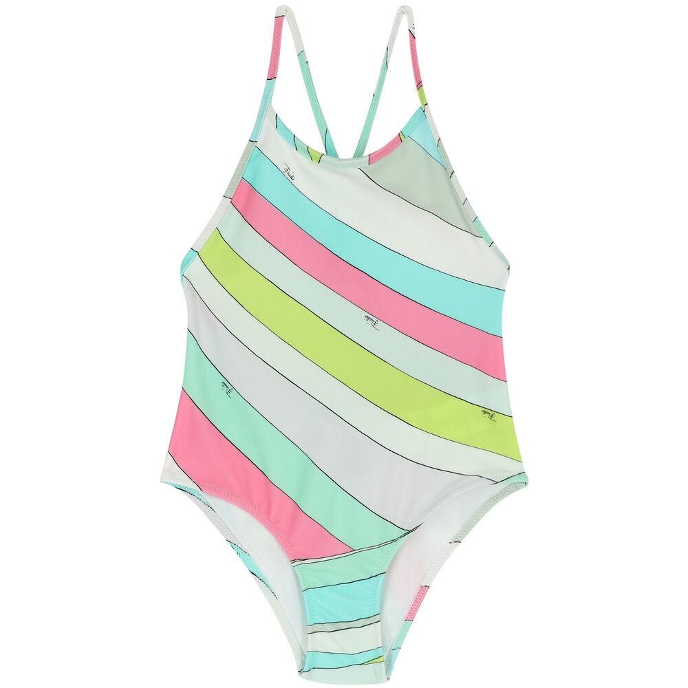 Emilio Pucci Girls Multi-Coloured Iride Pastel Swimsuit | Junior Couture