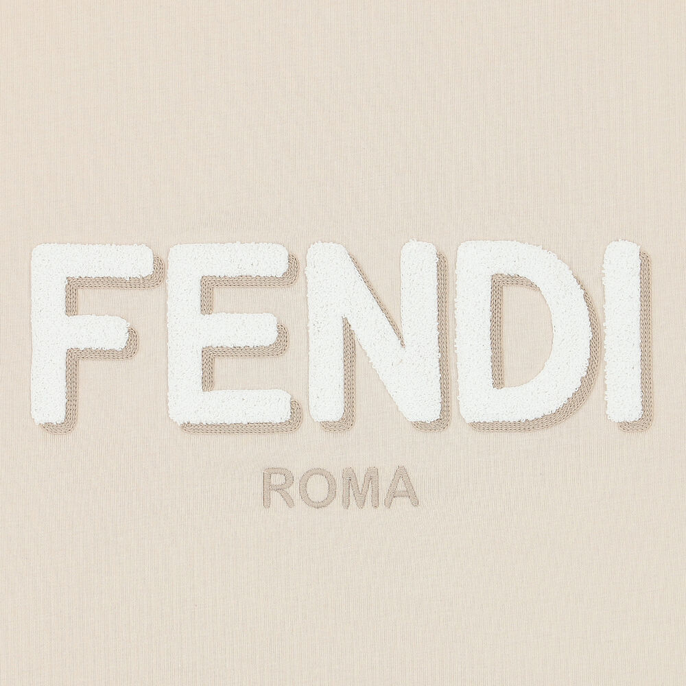 Fendi Beige Logo Baby Blanket | Junior Couture KSA