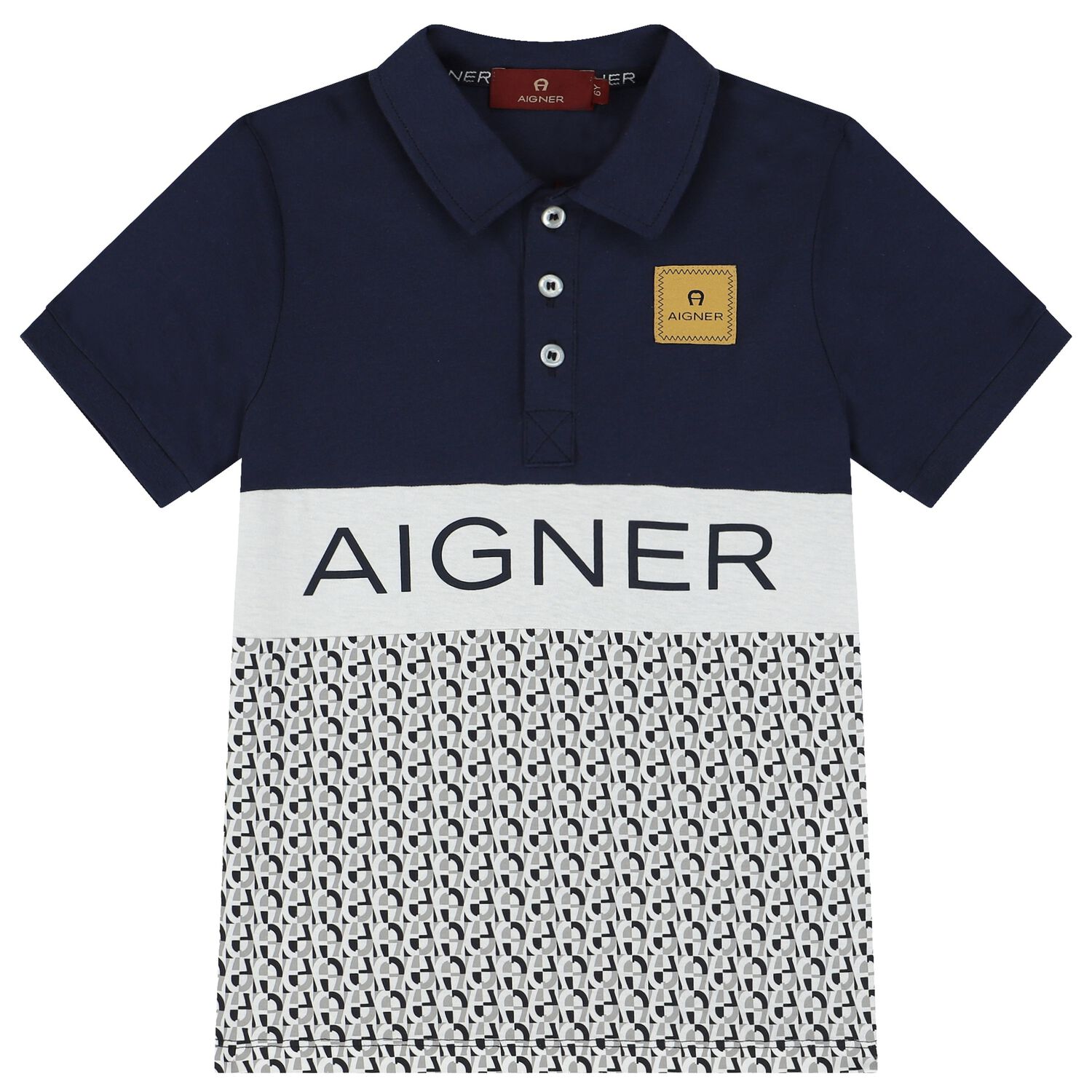Aigner Boys Navy Blue Logo Polo Shirt | Junior Couture