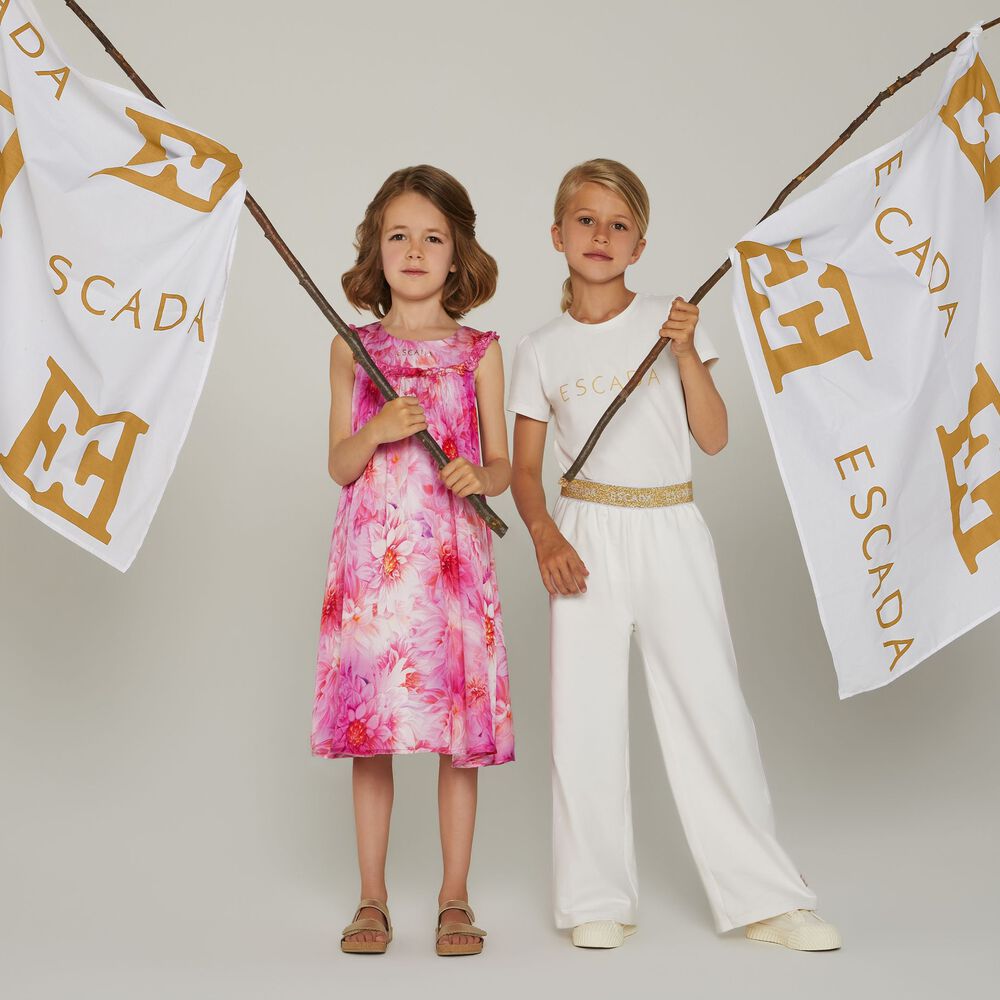 Escada Girls Girls Pink Floral Dress | Junior Couture