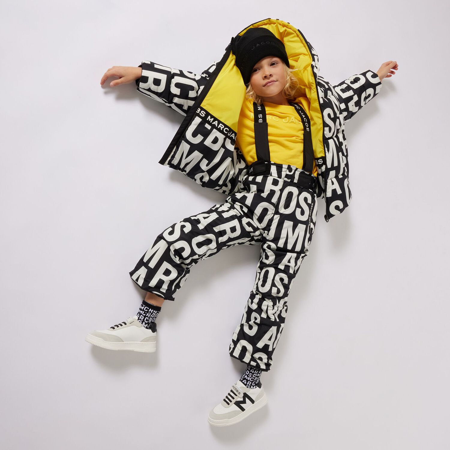 MARC JACOBS Black & White Logo Puffer Jacket | Junior Couture