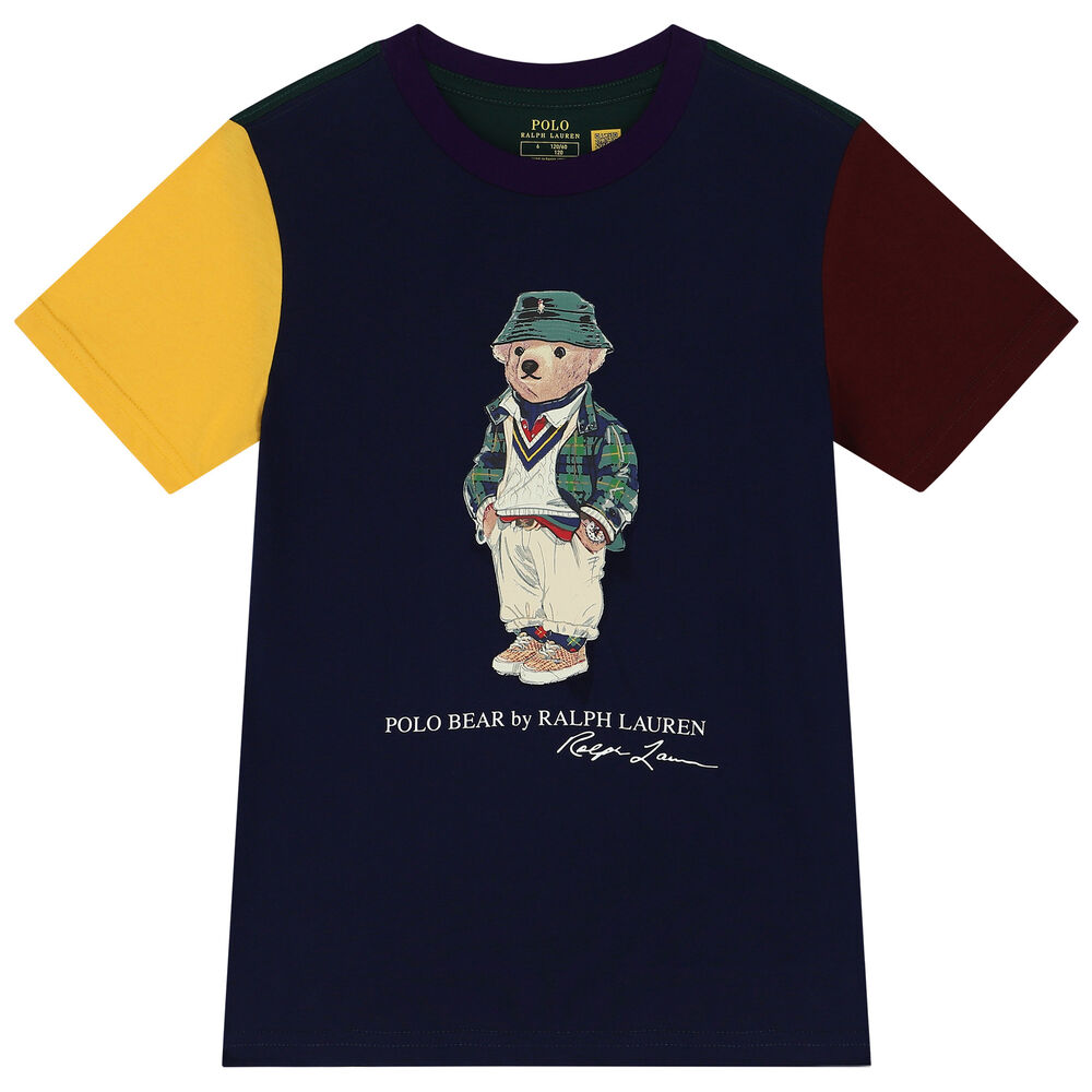 Ralph Lauren Boys Navy Blue Polo Bear T-Shirt | Junior Couture