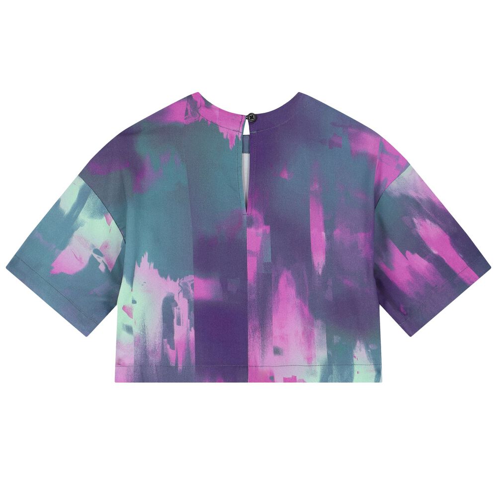 Calvin Klein Girls Purple & Blue Logo T-Shirt | Junior Couture
