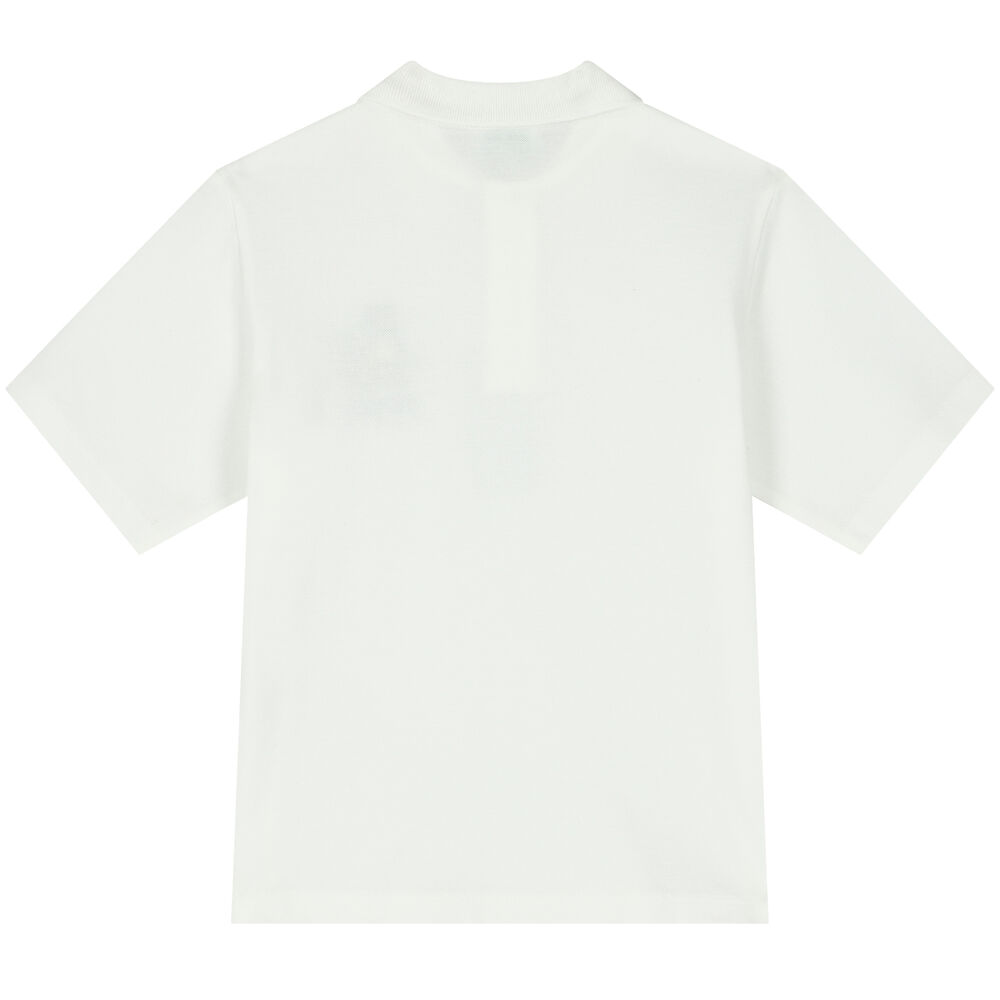 KENZO KIDS Boys Ivory Tiger Logo Polo Shirt | Junior Couture USA