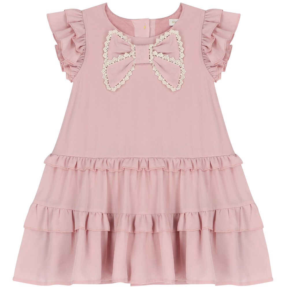 Angel's Face Girls Pink Bow Dress | Junior Couture
