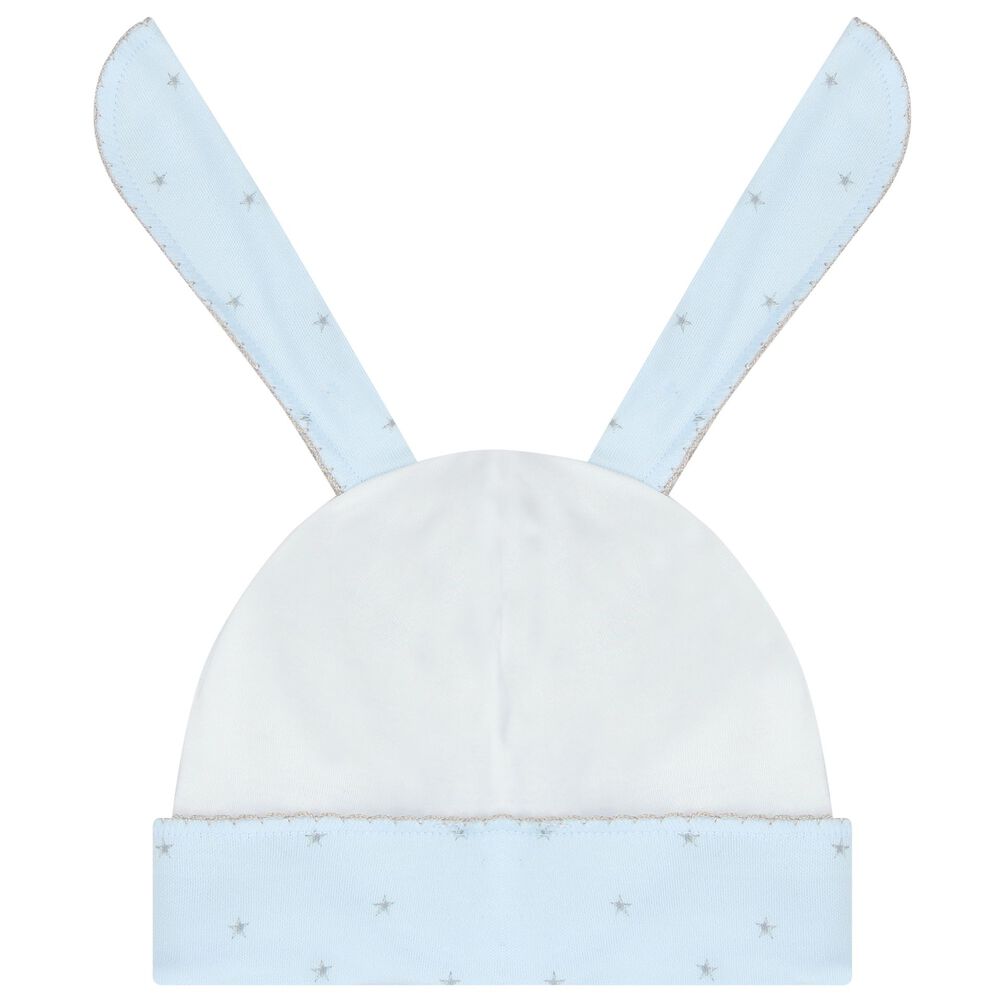 Sofija Baby Boys White & Blue Bunny Blanket Set | Junior Couture Kuwait