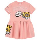 KENZO KIDS Girls Pink Tiger Logo Dress | Junior Couture