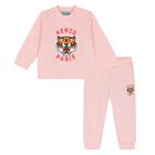 KENZO KIDS Younger Girls Pink Tiger Logo Tracksuit | Junior Couture