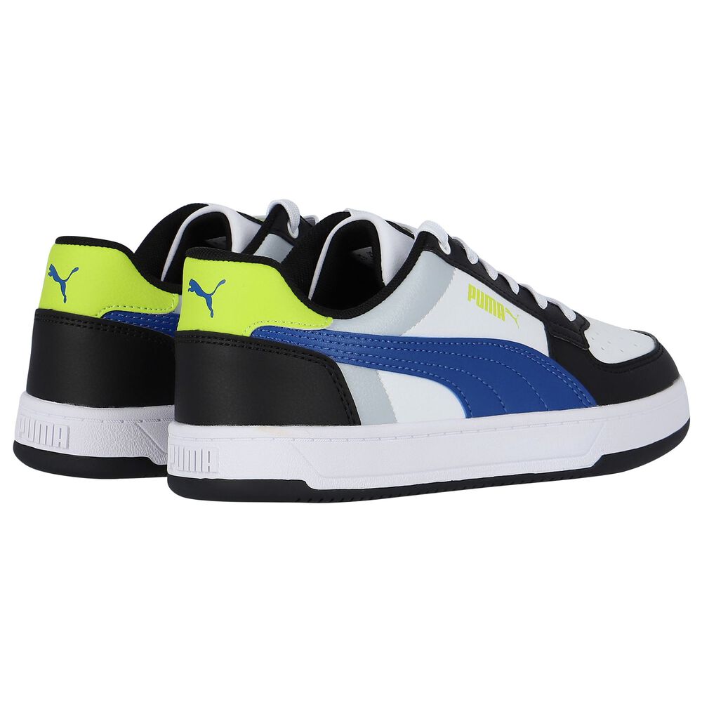 Puma Boys White & Blue Caven 2.0 Trainers | Junior Couture