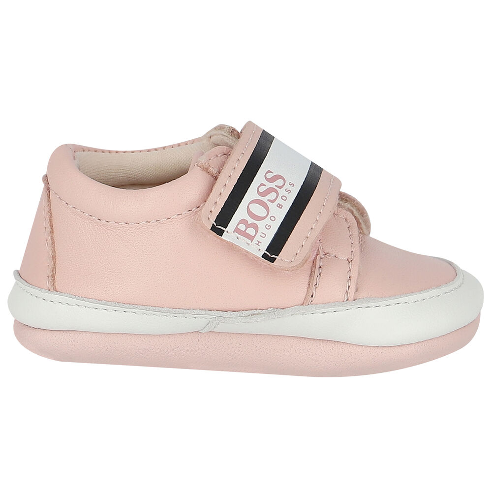 BOSS Baby Girls Pink Logo Pre-Walker Shoes | Junior Couture USA