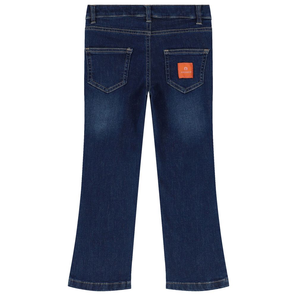 Aigner Girls Blue Hearts Denim Jeans | Junior Couture