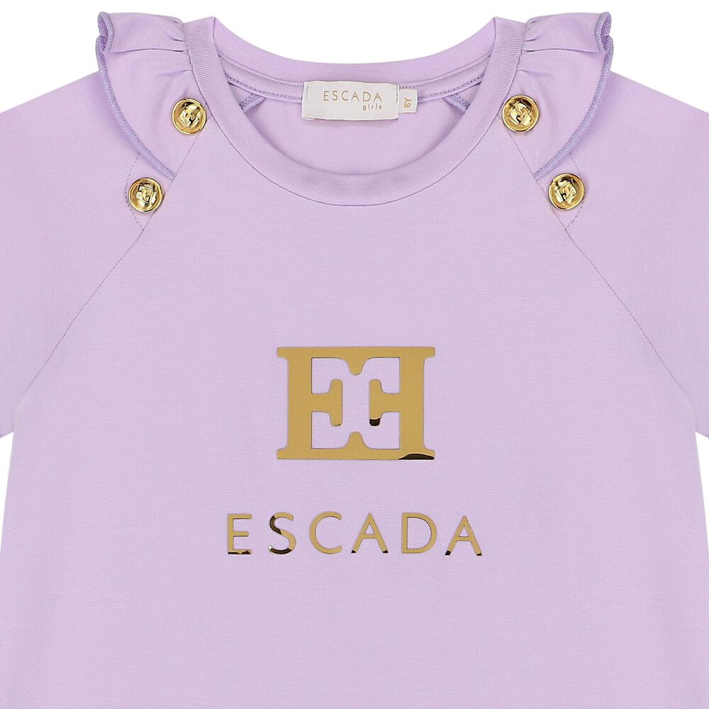 Escada Girls Girls Purple Logo Dress | Junior Couture USA