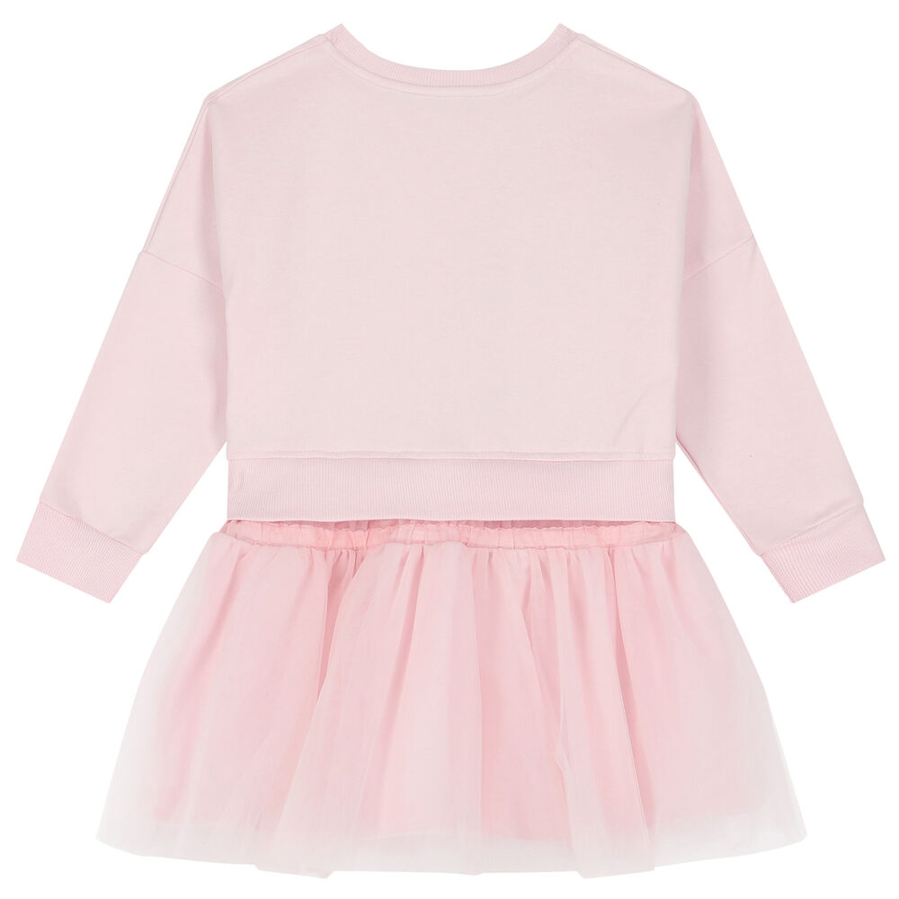 Lapin House Girls Pink Floral Tulle Dress | Junior Couture