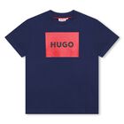 HUGO Boys Navy Blue Logo T-Shirt | Junior Couture
