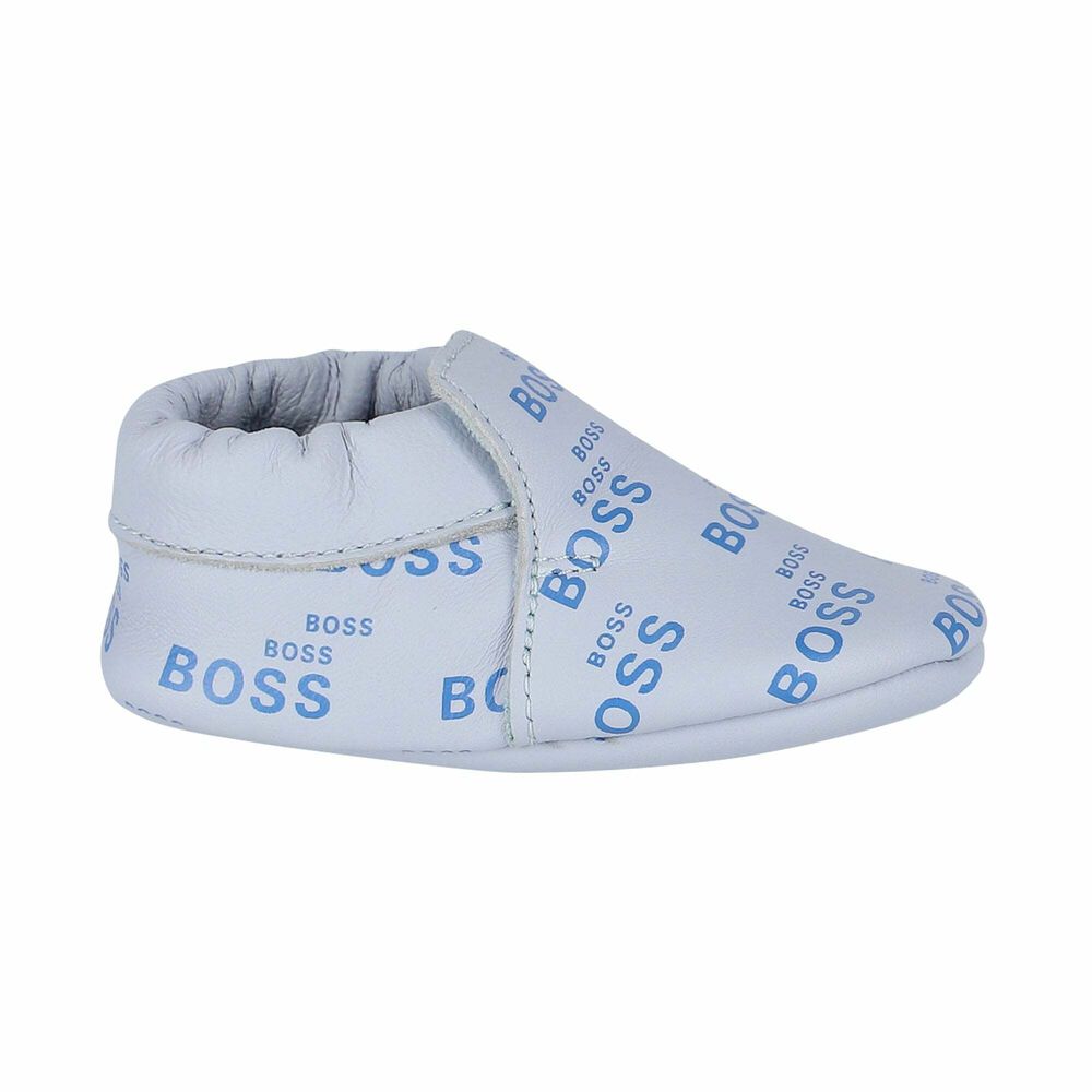 BOSS Baby Boys Blue Logo Pre Walker Shoes | Junior Couture
