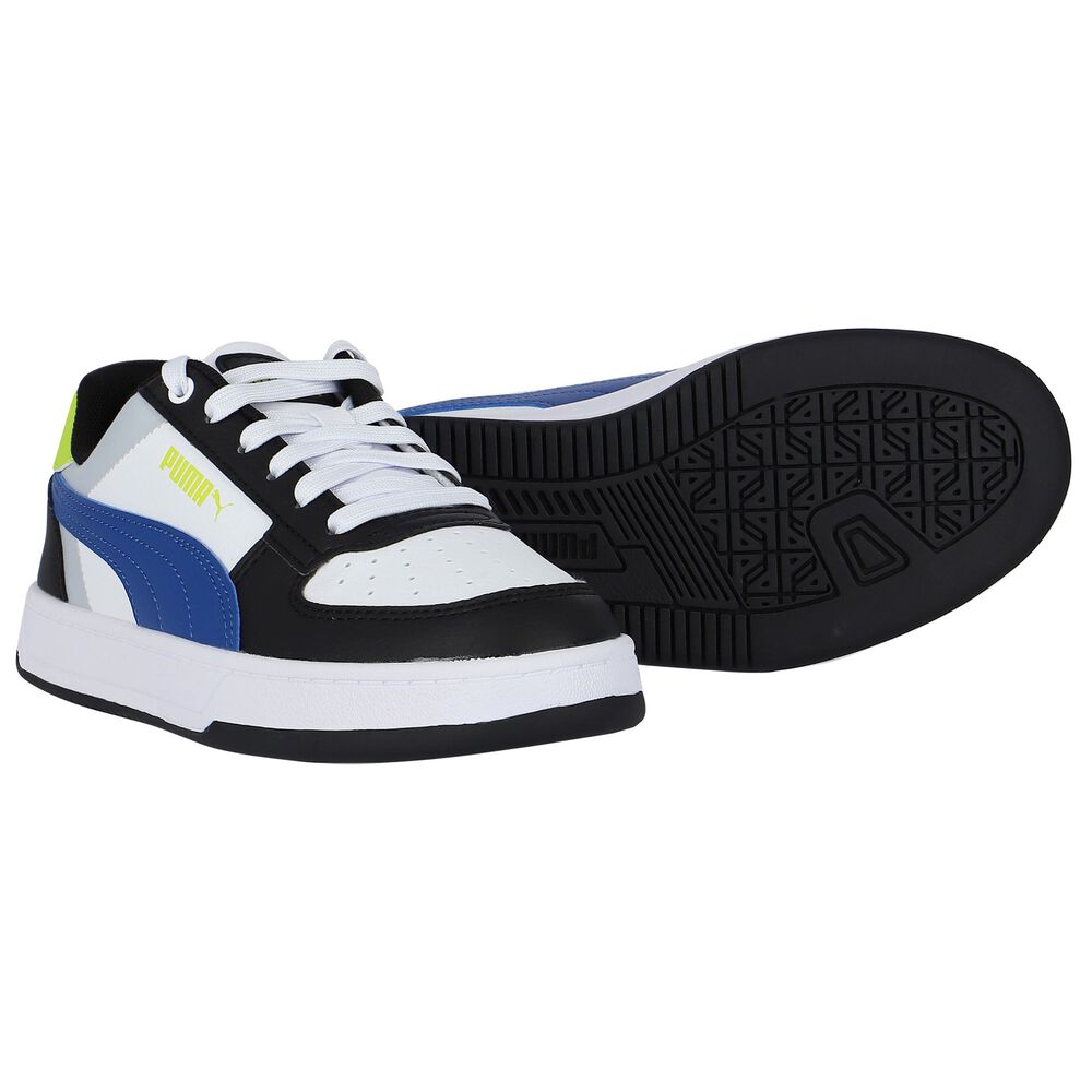 Puma Boys White & Blue Caven 2.0 Trainers | Junior Couture