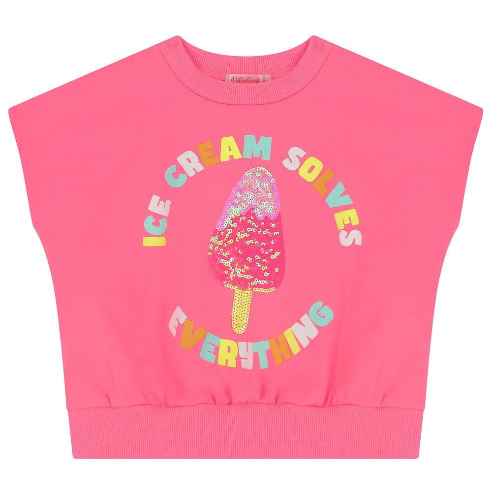 BILLIEBLUSH Girls Pink Sequin Top | Junior Couture