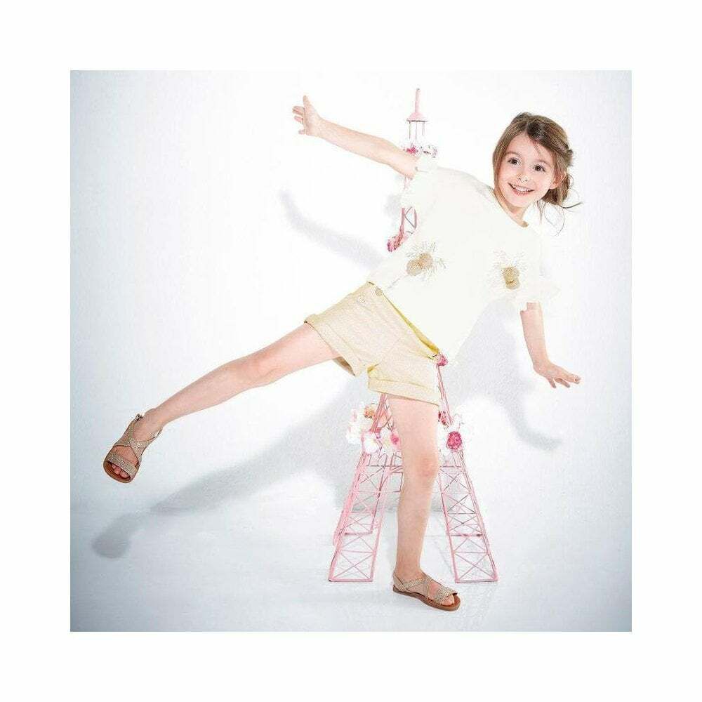 Lili Gaufrette Girls Gold Shorts | Junior Couture