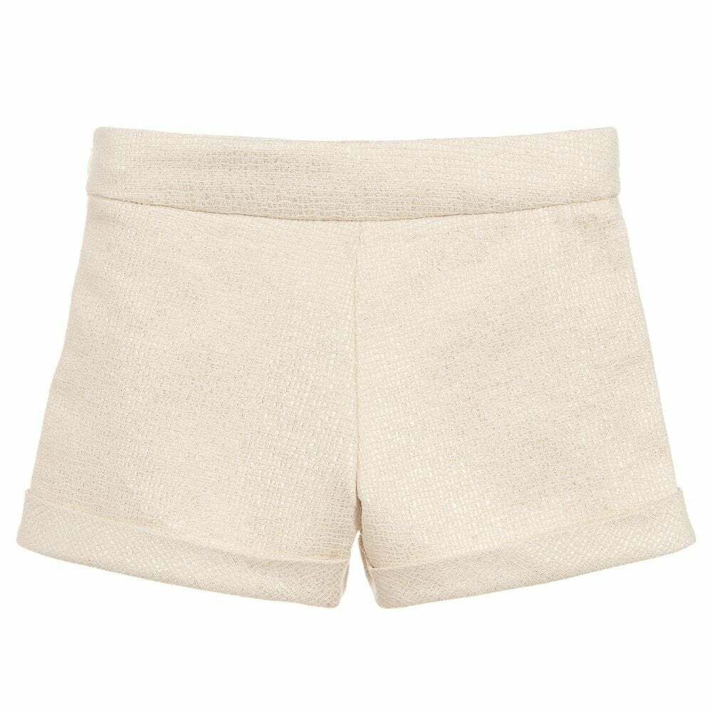 Lili Gaufrette Girls Gold Shorts | Junior Couture