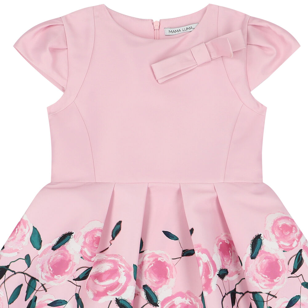 Mama Luma Girls Pink Floral Dress | Junior Couture USA