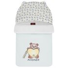 Aigner Baby Boys Blue & White Teddy Bear Logo Nest | Junior Couture USA
