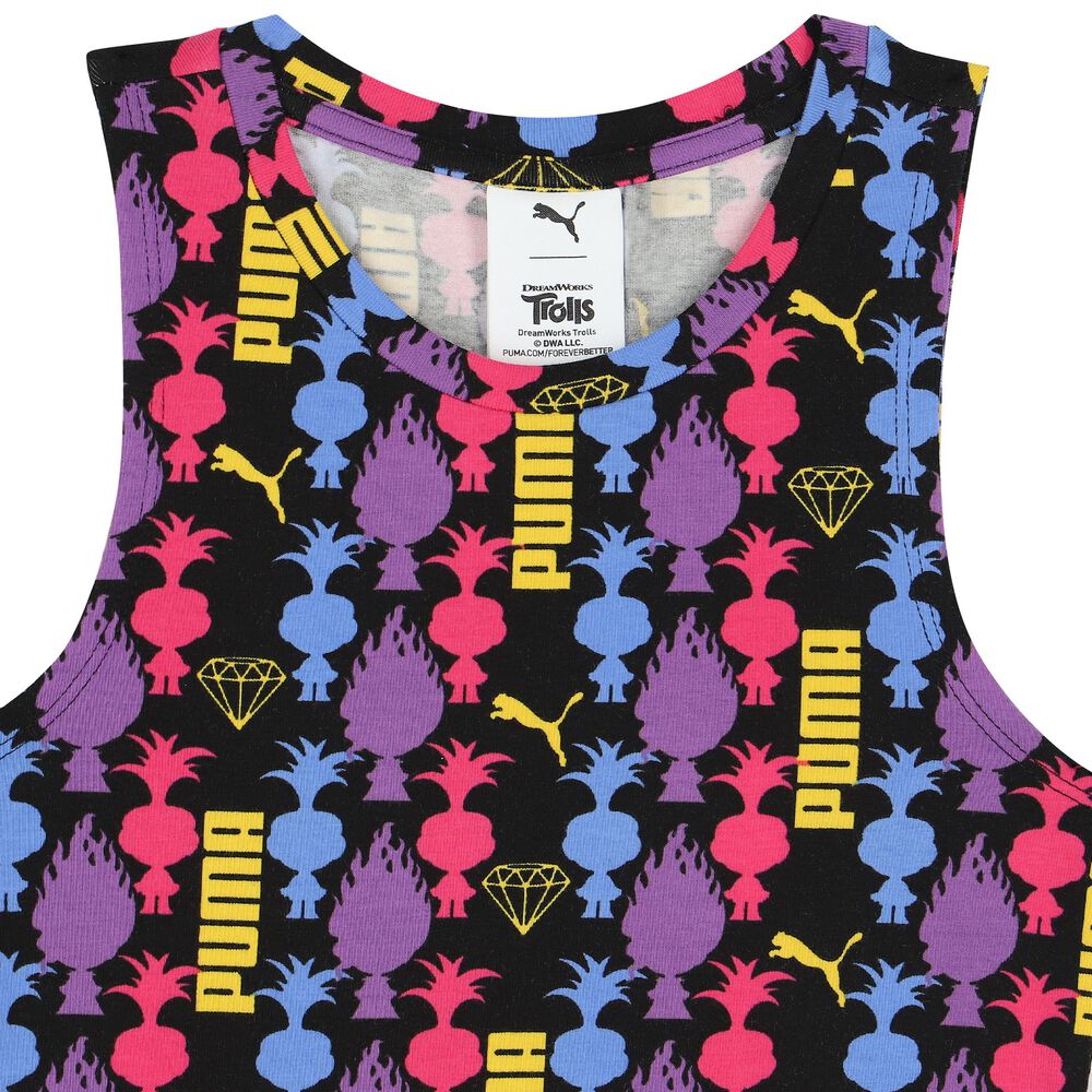 Puma Girls Black Trolls Logo Dress | Junior Couture