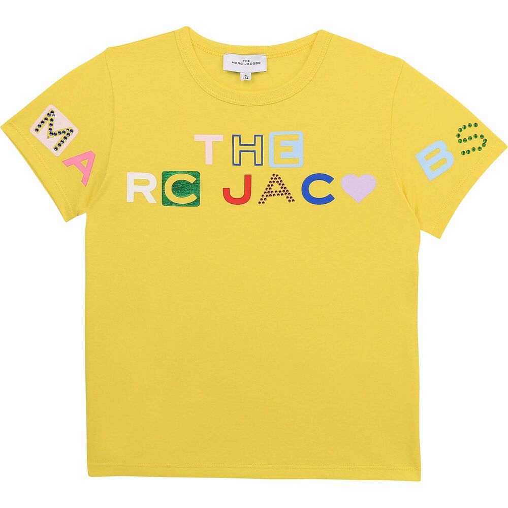 MARC JACOBS Girls Yellow Logo T-Shirt | Junior Couture USA