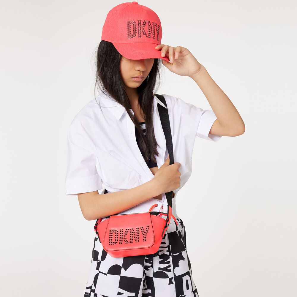 DKNY Girls Neon Pink Logo Handbag | Junior Couture USA