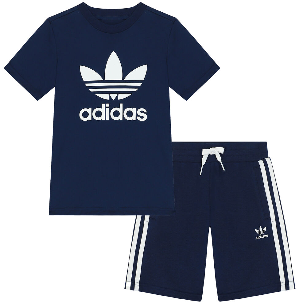 adidas Originals Navy Logo Shorts Set | Junior Couture