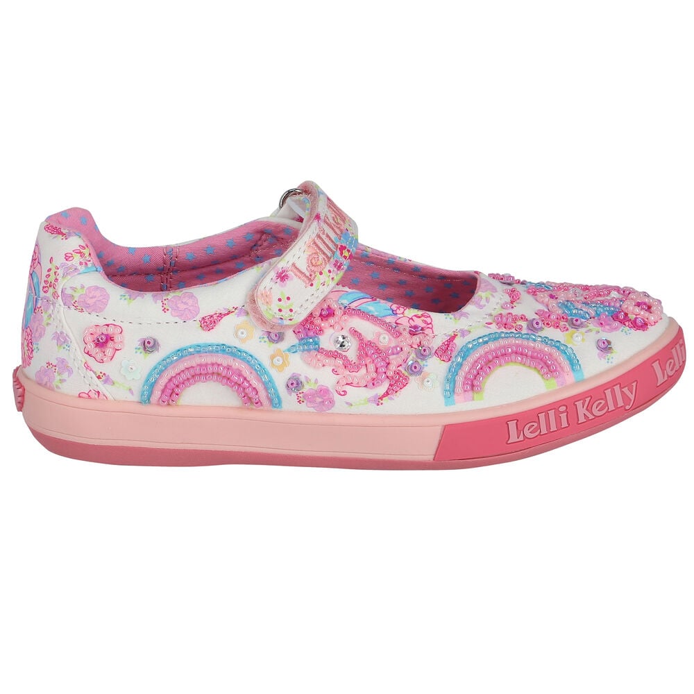 Lelli Kelly Girls Ivory Unicorn Beaded Shoes | Junior Couture Australia