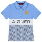 Aigner Boys Blue Logo Polo Shirt | Junior Couture