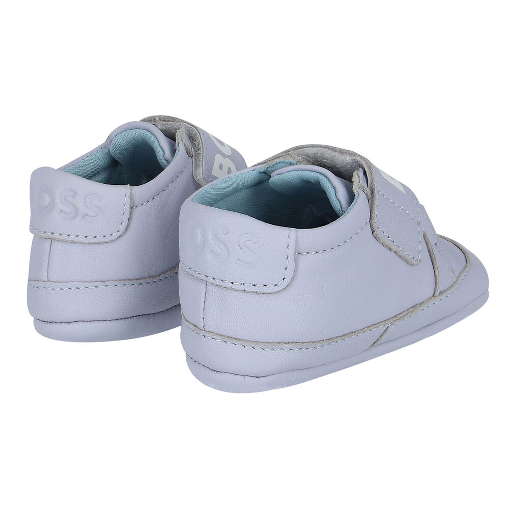 BOSS Baby Boys Blue Logo Pre Walker Shoes | Junior Couture