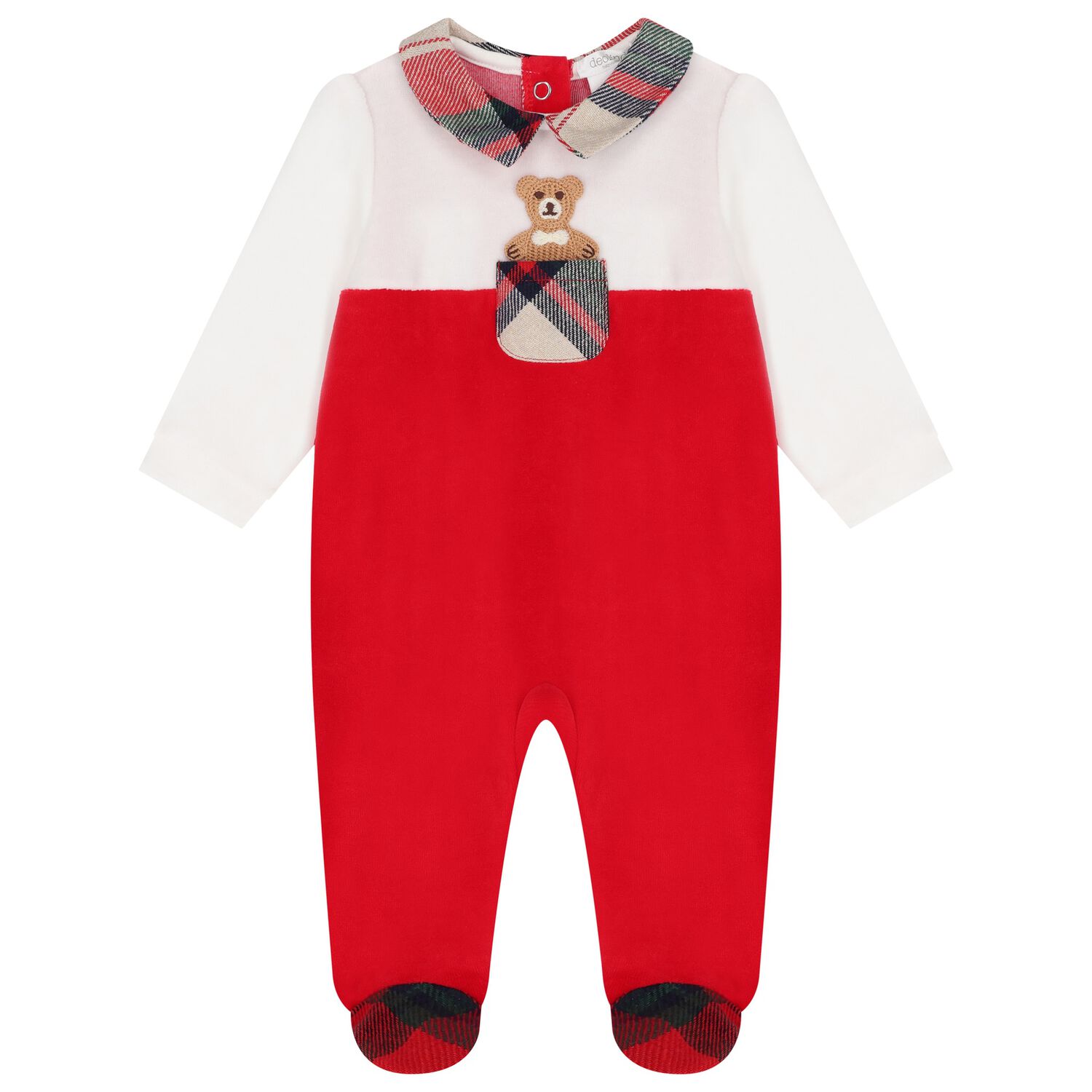 Deolinda White & Red Teddy Bear Babygrow | Junior Couture USA