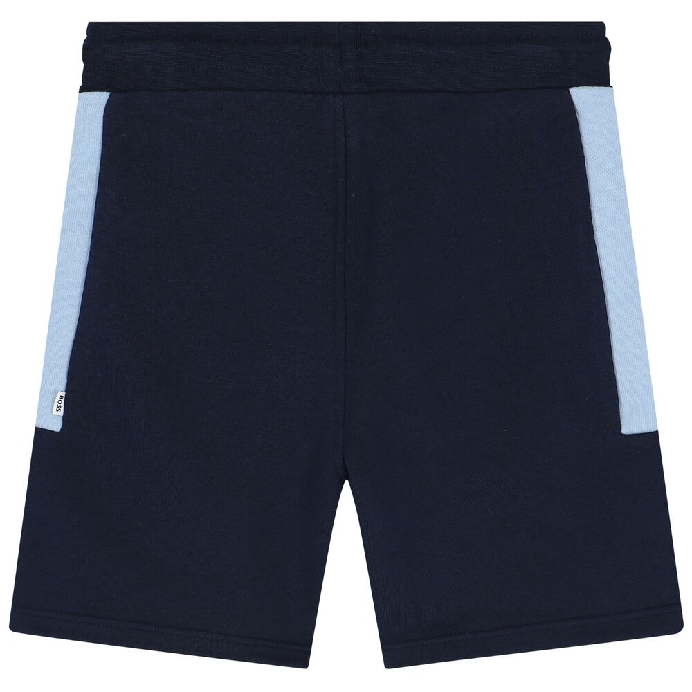 BOSS Boys Navy Blue Logo Shorts | Junior Couture USA
