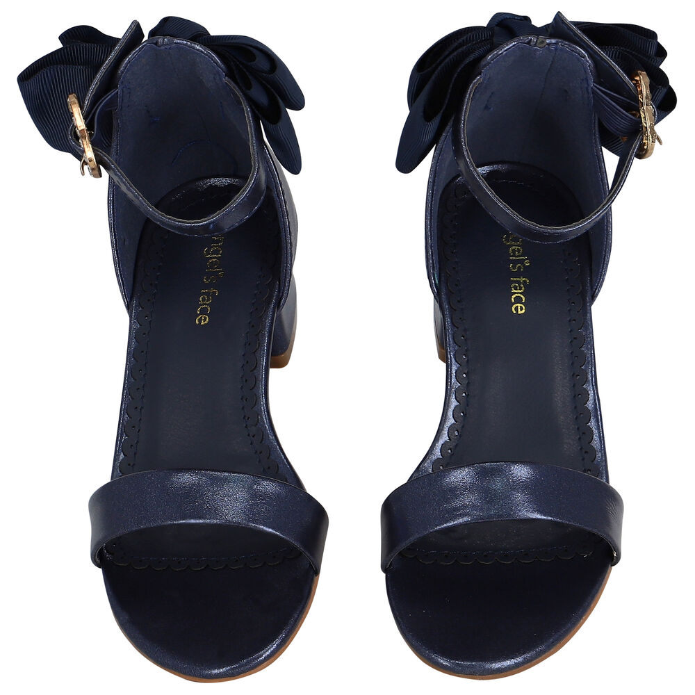 Angel's Face Girls Navy Blue Sandals | Junior Couture