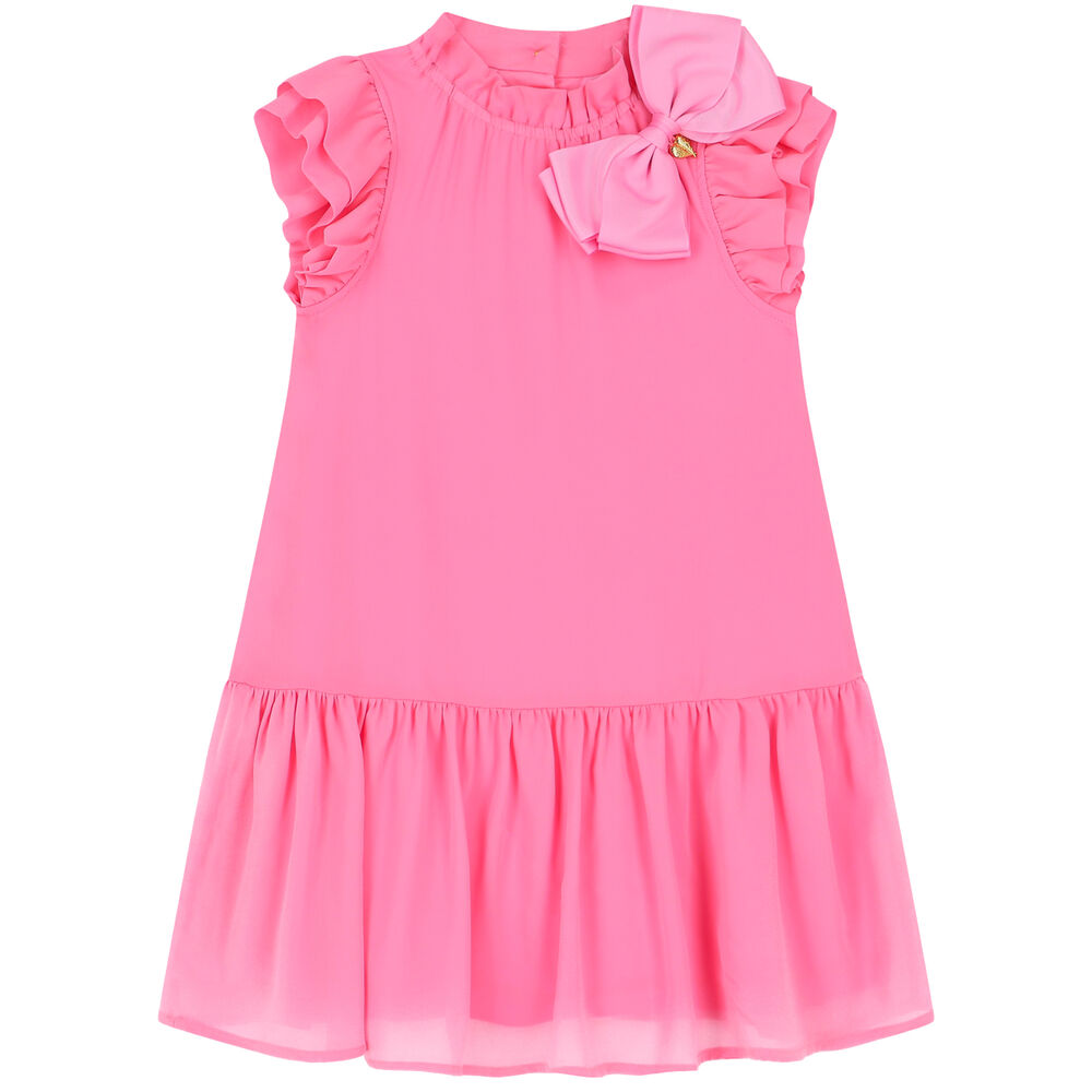 Angel's Face Girls Pink Bow Dress | Junior Couture