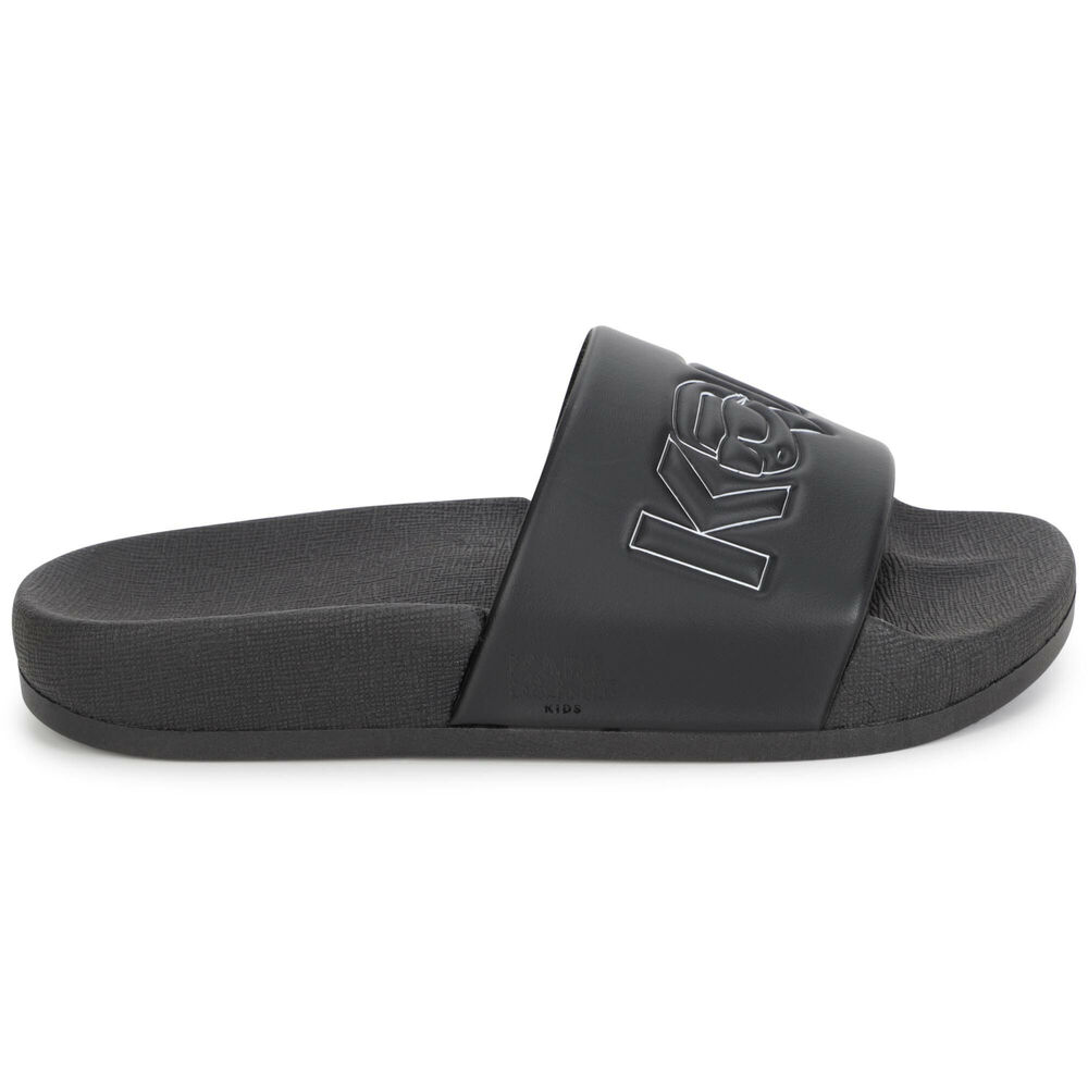 KARL LAGERFELD Black Logo Sliders | Junior Couture