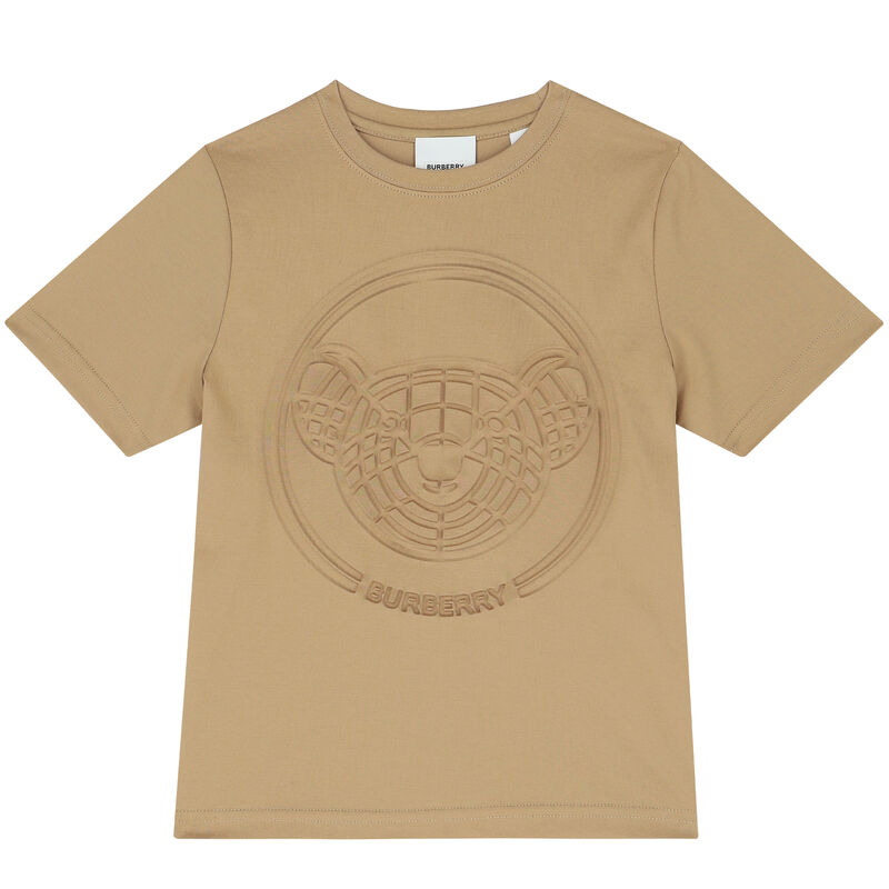Burberry Boys Beige Bear Logo T-Shirt | Junior Couture
