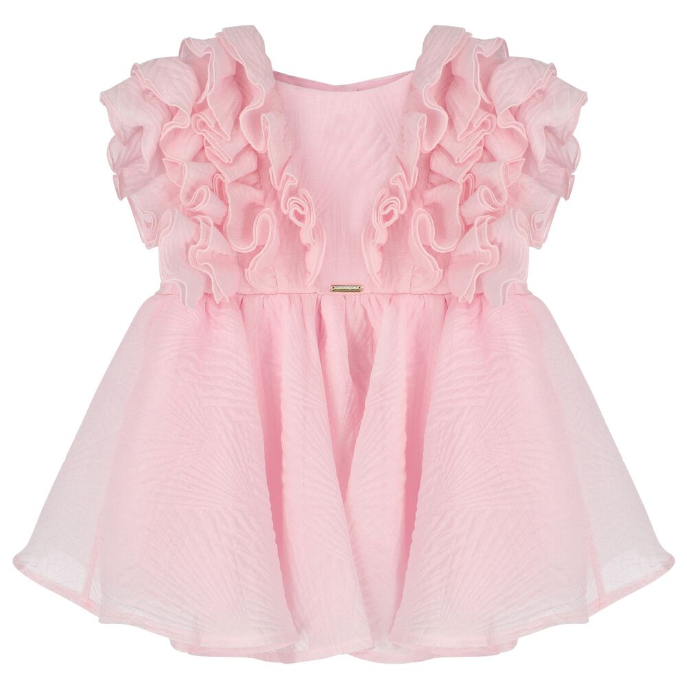 Poca & Poca Girls Pink Ruffled Dress | Junior Couture USA