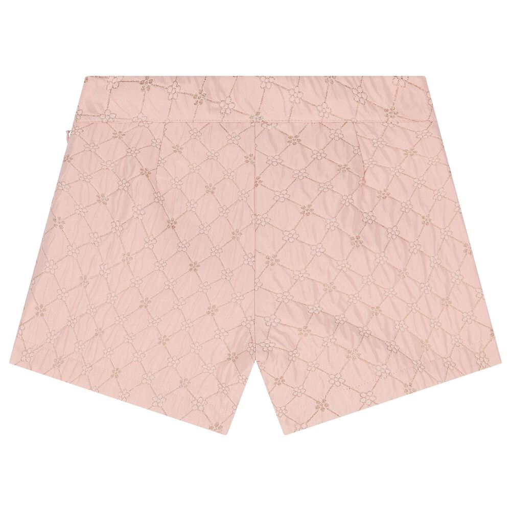 Angel's Face Girls Pink Jacquard Flower Shorts | Junior Couture