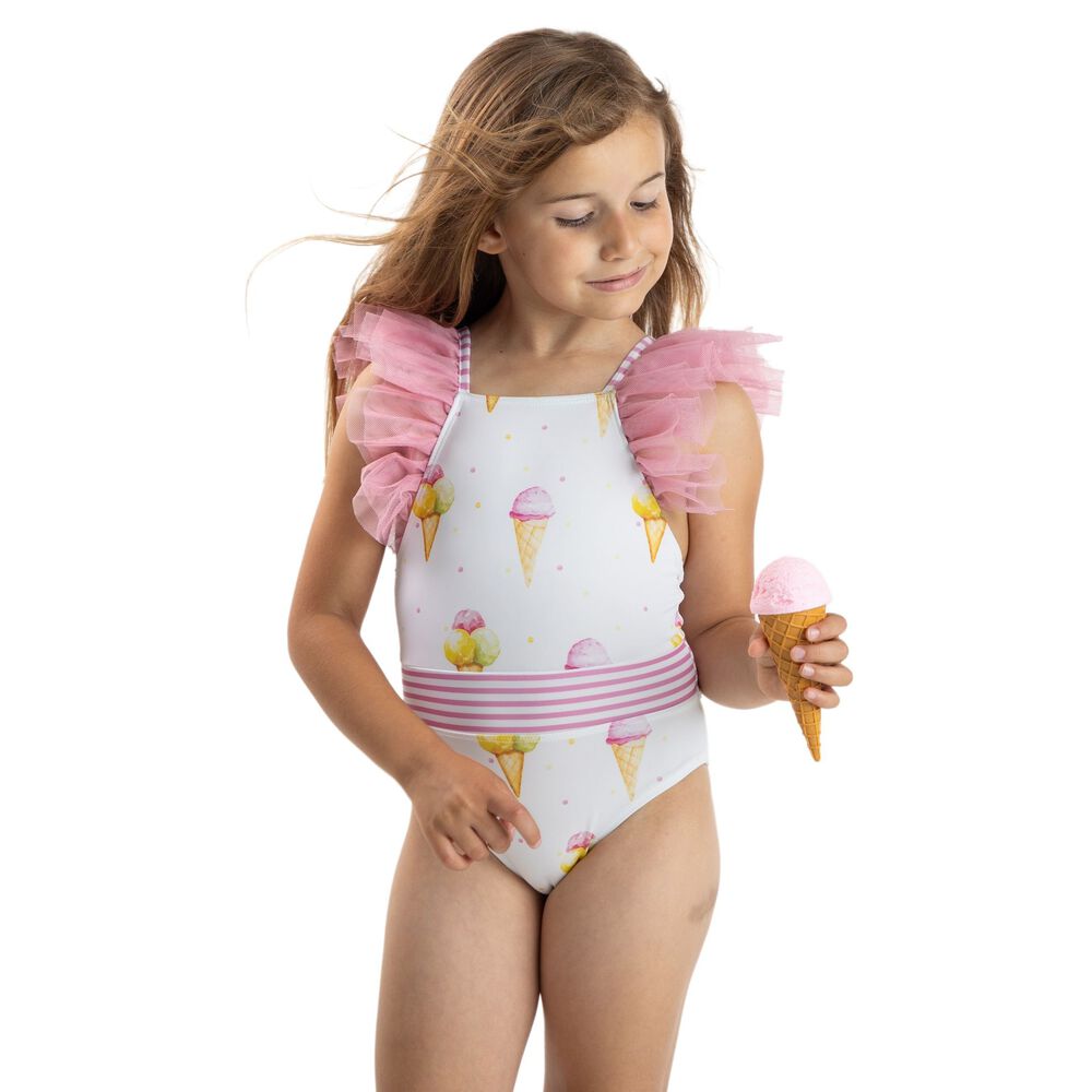 Meia Pata Girls White Ice Creams Swimsuits | Junior Couture USA