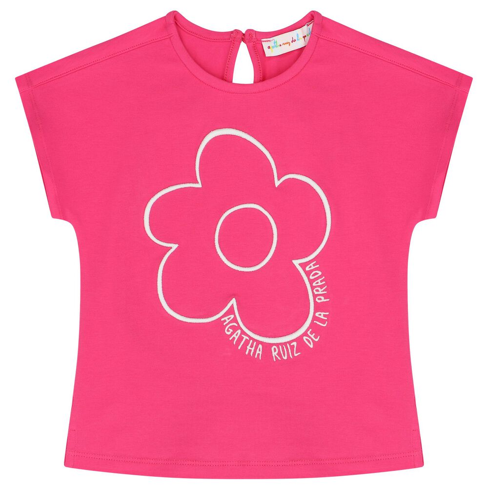 Agatha Ruiz De La Prada Girls Pink & Denim Logo Shorts Set | Junior Couture